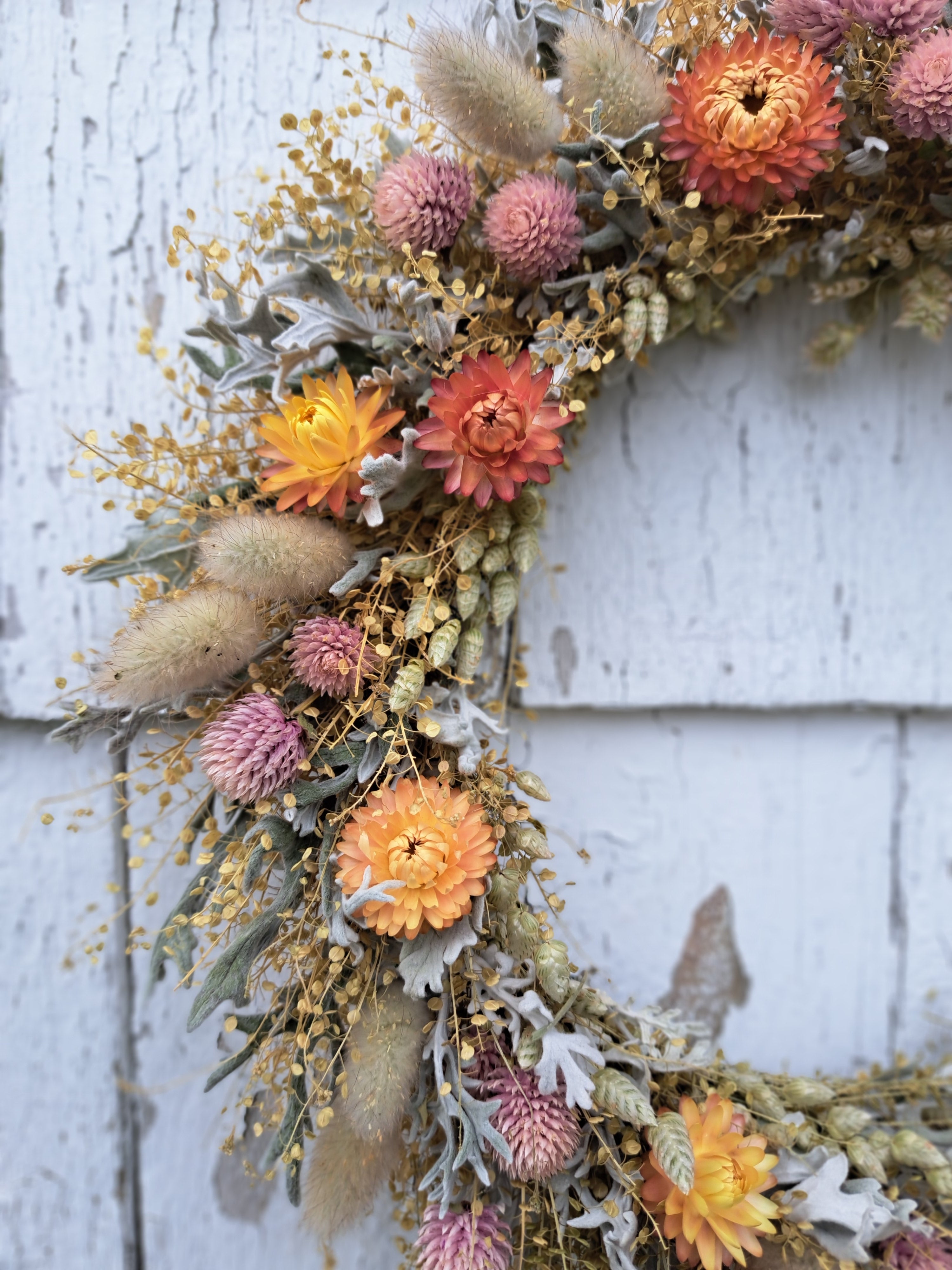 Rustic Pastels Small Dried Flower Wreath – Stone Meadow Gardens